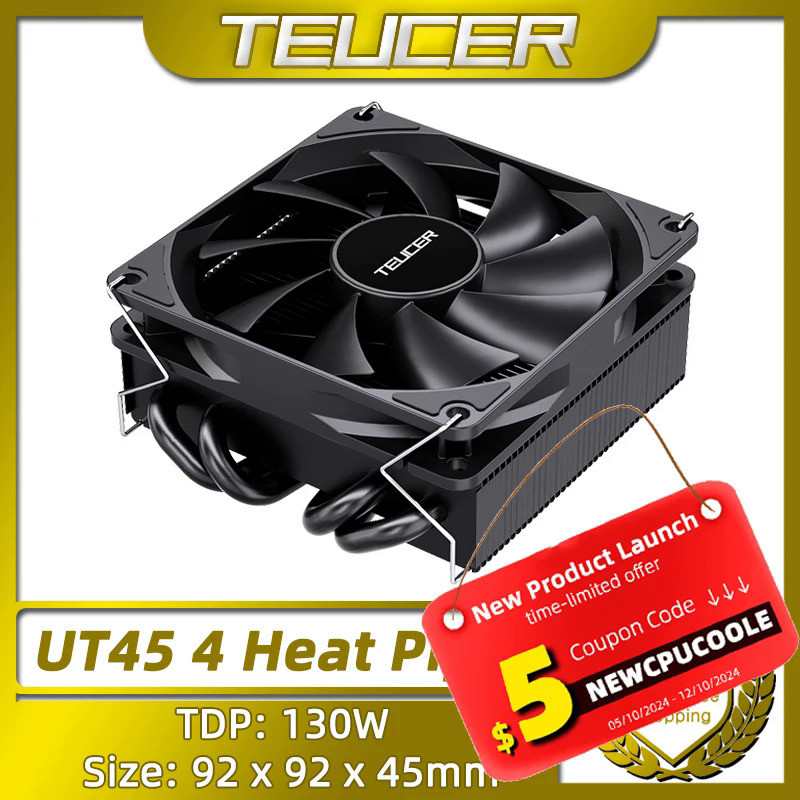 TEUCER UT45 4 Heat Pipe CPU Cooler 45mm ITX Chassis Air Cooling ...