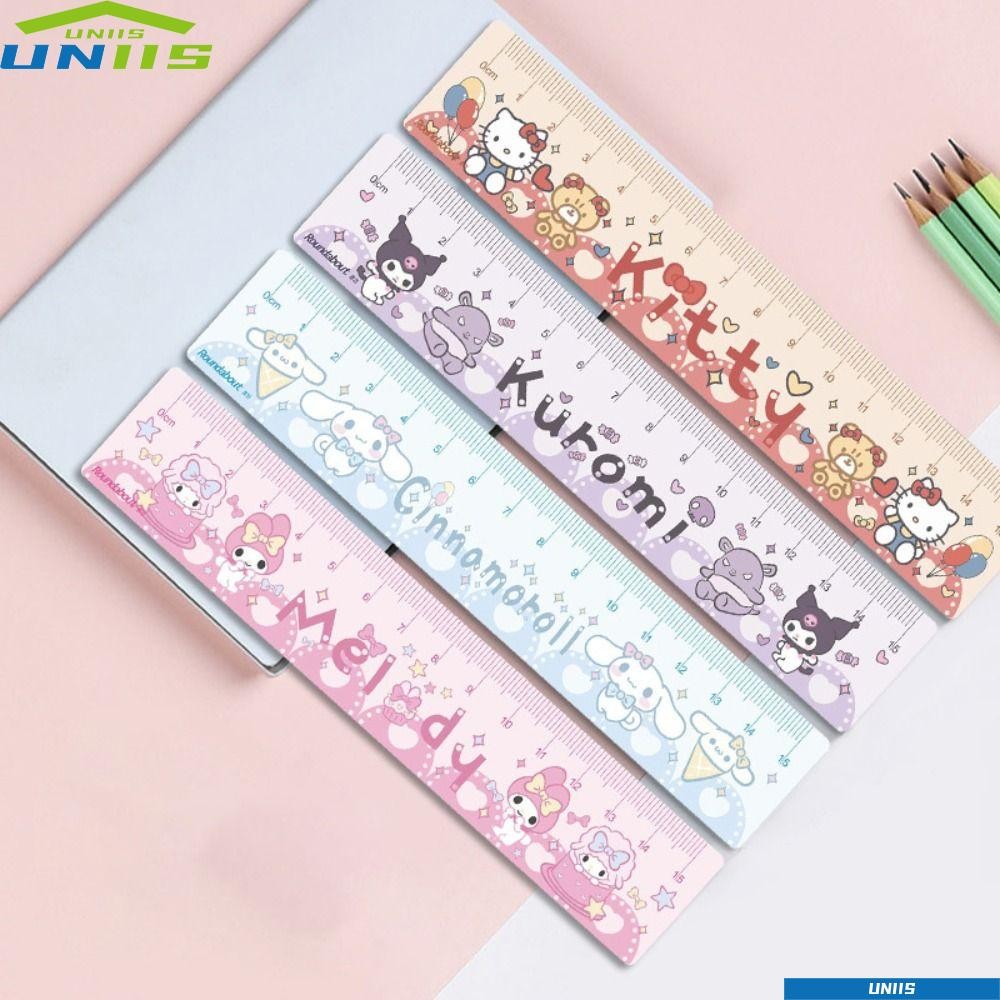 ไม้บรรทัด UNIIS Kulome, พลาสติก 15 ซม. Sanrio ไม้บรรทัดตรง, การ์ตูนเครื่องเขียนของขวัญวาด ...