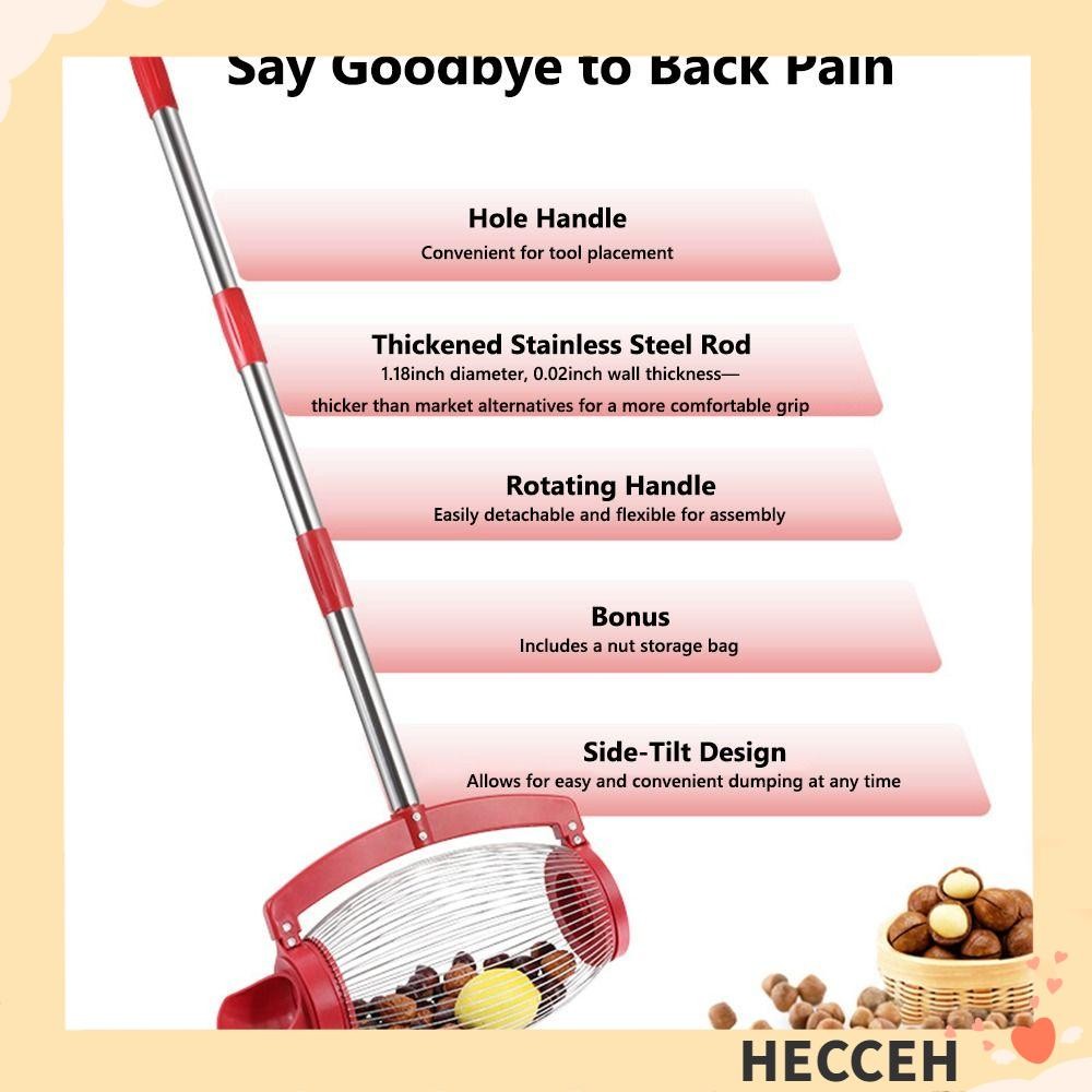 Hecceh Cage Picker Upper Roller, ขนาดใหญ่รวมถุงเก็บ Nut Gather, ใช้งาน ...