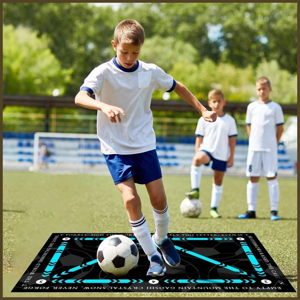 ฟุตบอล Footstep Training Mat ทนต่อการสึกหรอลื่นฟุตบอลการฝึกอบรมเจาะ Pad ...
