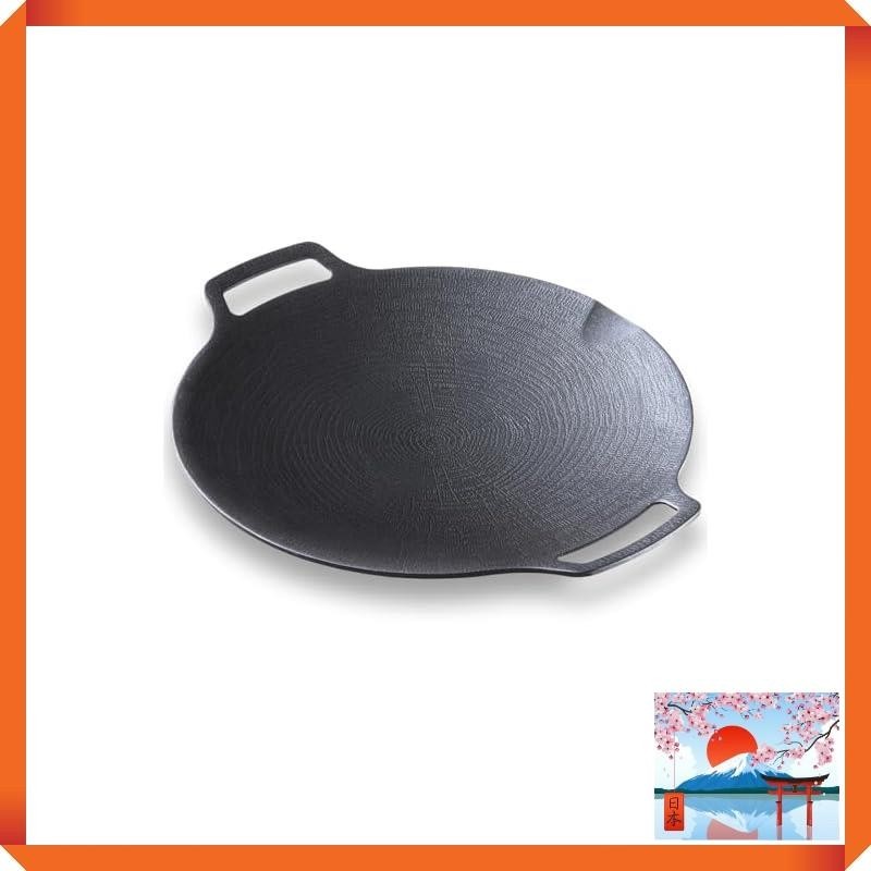 JHQ Iron Plate Multi Griddle 33cm IH Gas Open Fire Direct Fire Compatible with Handle Cover ...