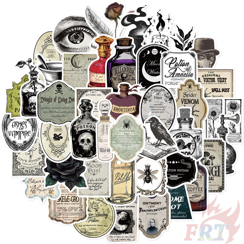 50ชิ้น/เซ็ต สติ๊กเกอร์ชุดเภสัชกรโกธิค 01 แฟชั่น DIY สติ๊กเกอร์กันน้ํา ...
