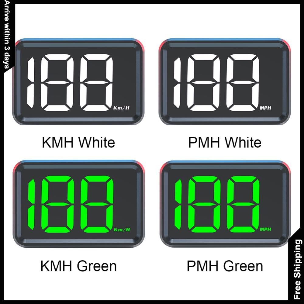 Universal รถ Head Up จอแสดงผล HD GPS KMH MPH HUD Digital Speedometer ...