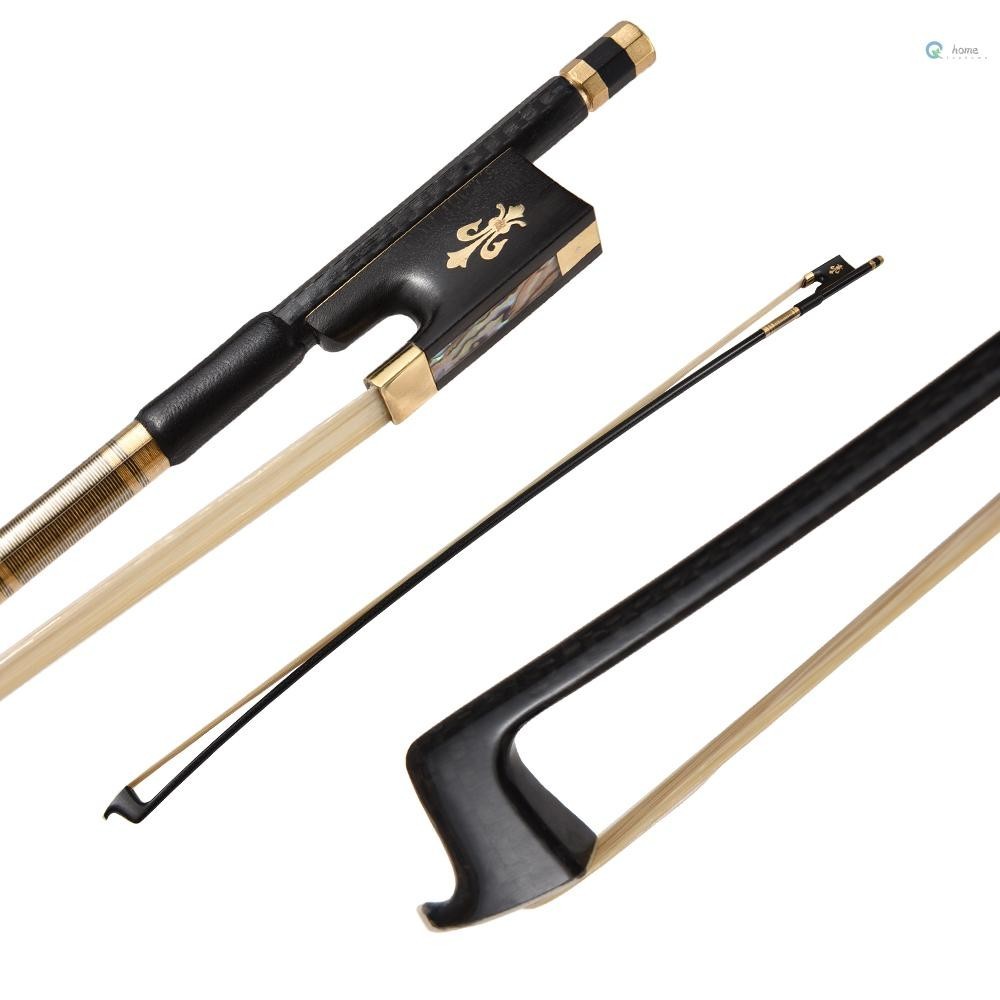 4/4 ไวโอลิน Fiddle Bow คาร์บอนไฟเบอร์รอบ Stick Ebony Frog Horsetail ผม ...