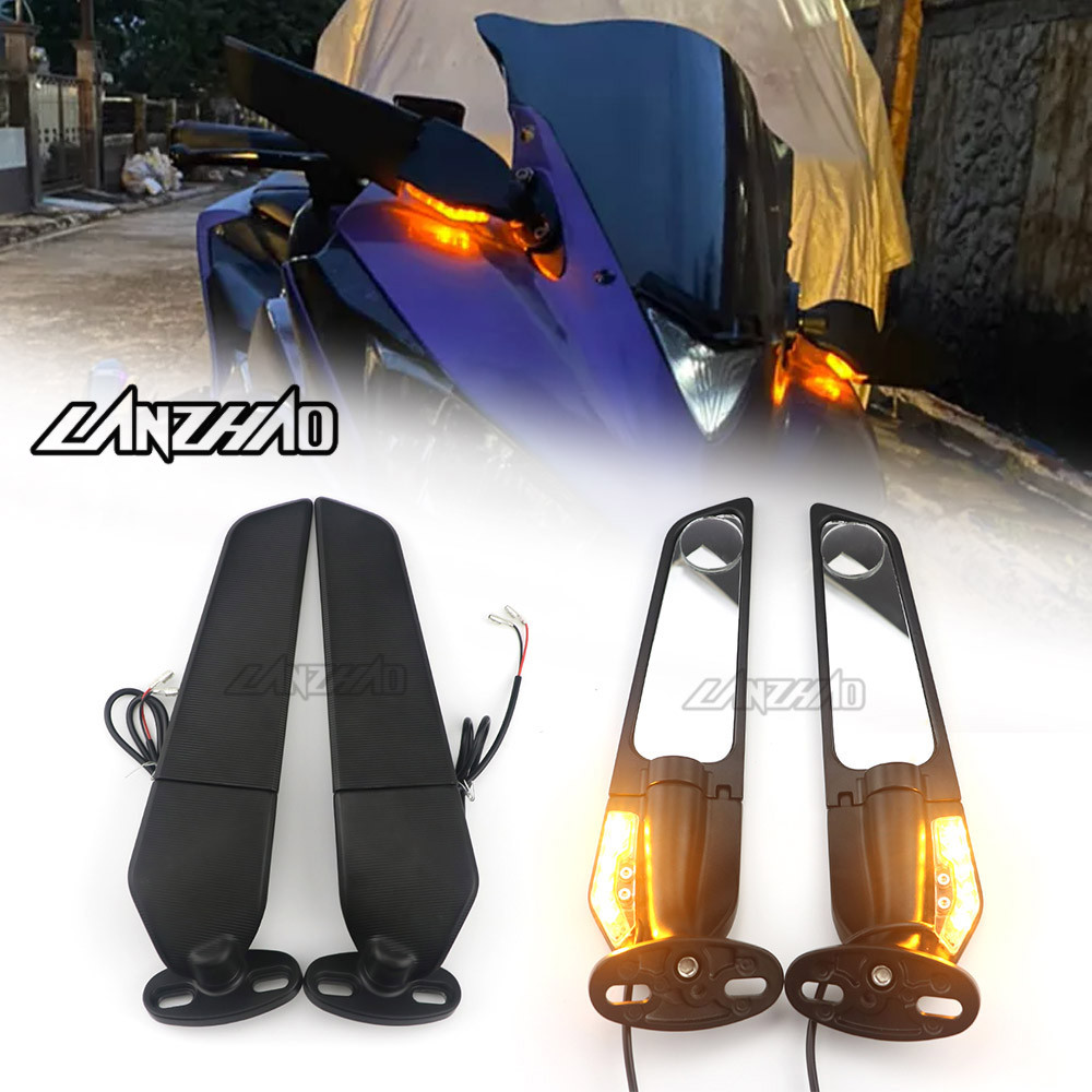 กระจก ปีก แนบไฟ LED YAMAHA R15M R15 v3 v4 Winglet กระจกมองข้างพร้อม ...