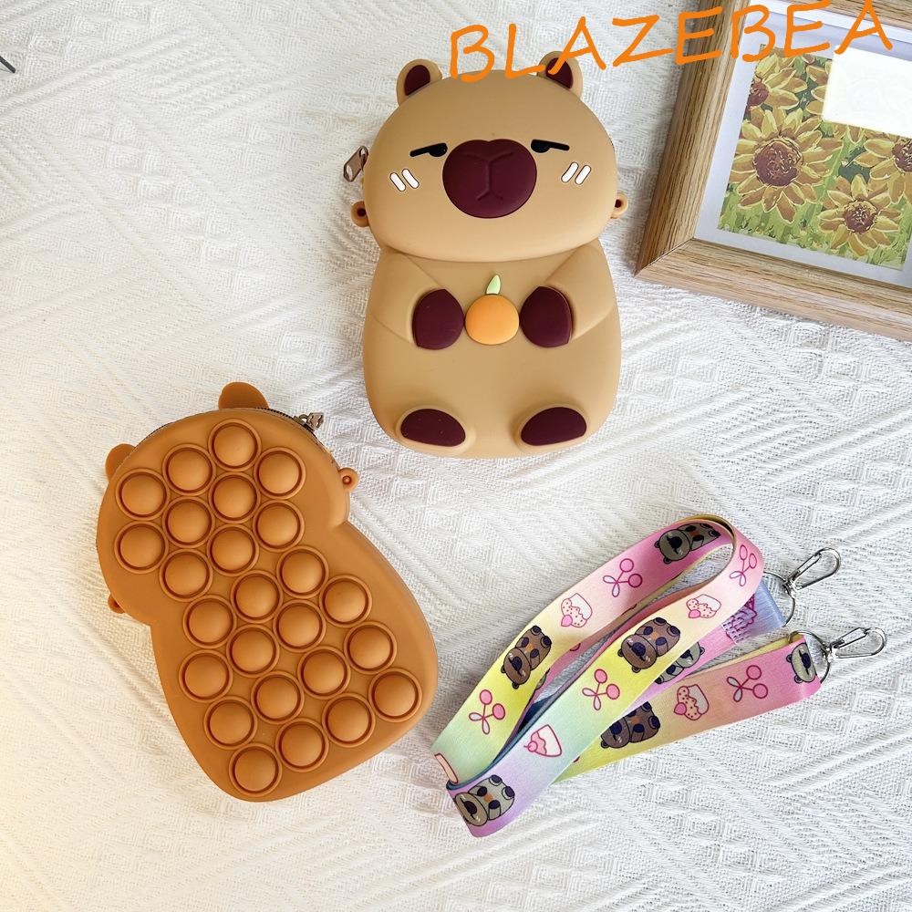 Blazebea กระเป๋าสะพาย Capybara กดคลิกสายรัดปรับได้ Capybara Crossboday กระเป๋า, ตุ๊กตาน่ารักเร ...