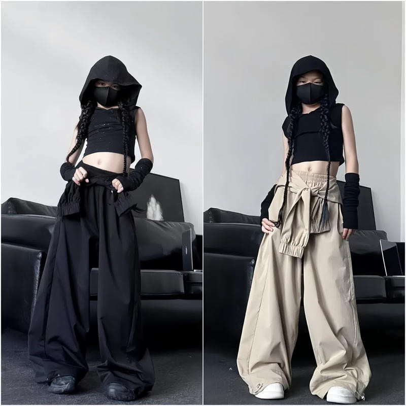 [KeDaYa] พร้อมส่ง ชุดแบบอเมริกัน กางเกงคาร์โก้สำหรับเด็กหญิง สายเดี่ยว ...