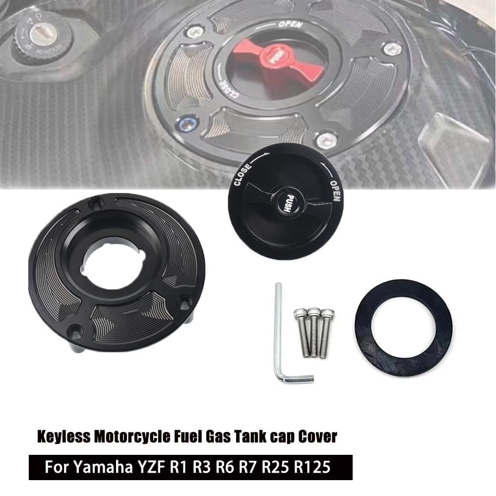สําหรับyamaha YZF R1 R3 R6 R7 R25 R125 2010-2023 2022 Keylessรถจักรยานยนต์การใช้แก๊สถังฝาครอบ ...