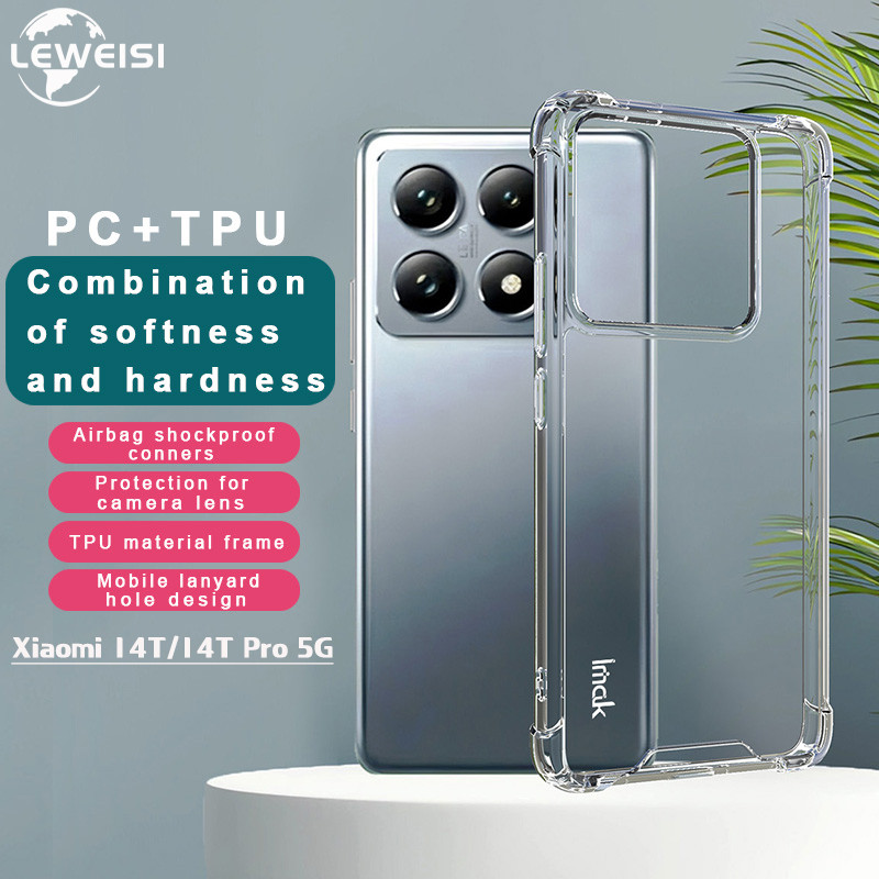Imak PC + เคสโทรศัพท์ TPU สําหรับ Xiaomi 14T Pro 14T 5G โปร่งใส Anti ...