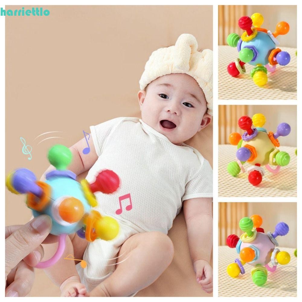 HARRIETTLO Hand Grip Ball, หมุน Rattle ซิลิโคนเสียงของเล่น, เด็ก ...
