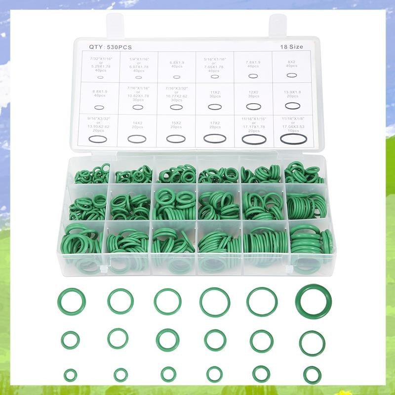 [TF] 530 ชิ้นรถ R134A รถ O-Ring ซ่อมยานยนต์เครื่องปรับอากาศซ่อมยางซีลชุดกล่อง | Shopee Thailand