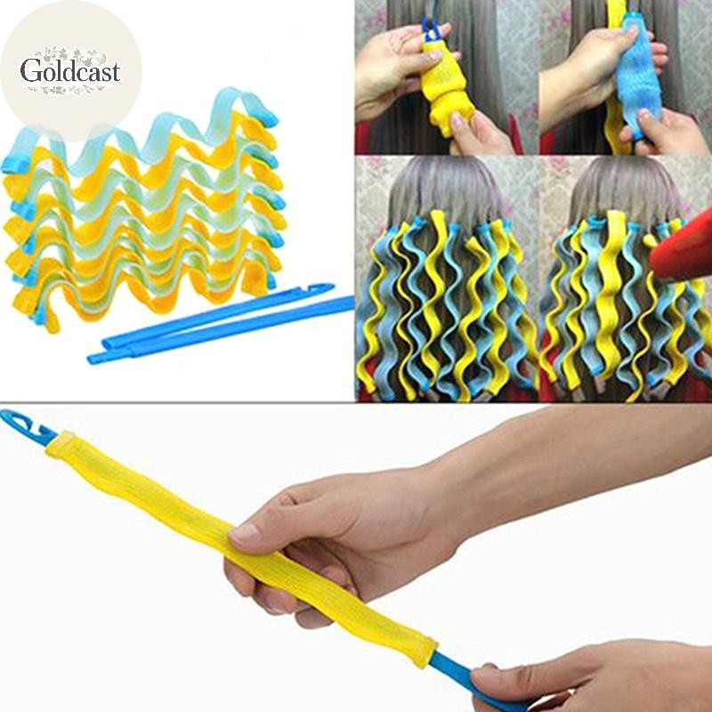ทอง 10 ชิ้น Water Wave Magic Curlers Formes Leverage เกลียว ...