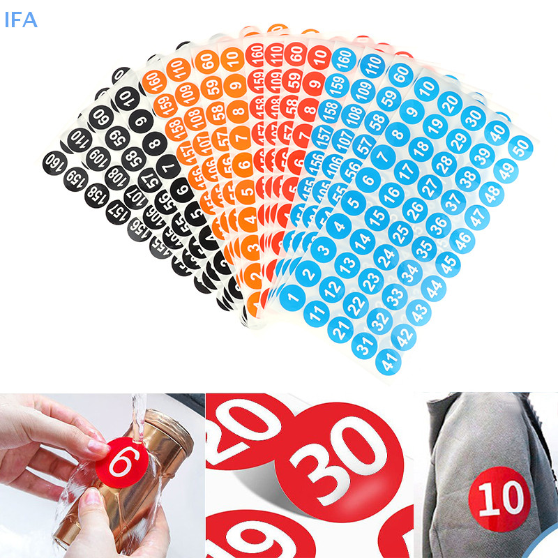 IFA 4sheets 1-200 Consecutive Number สติ๊กเกอร์ 2.54CM Round Self ...