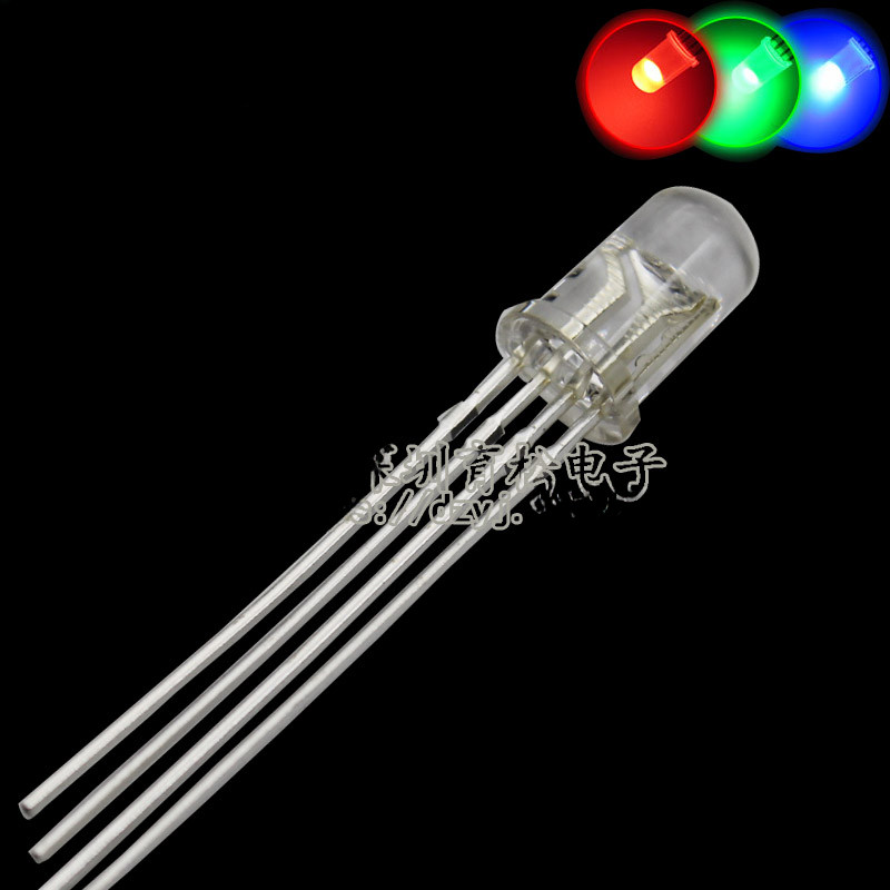Total Yin สี่ขา 5 มม.สี LED Luminous Diode Controllable สีสันไฟสีแดงสี ...