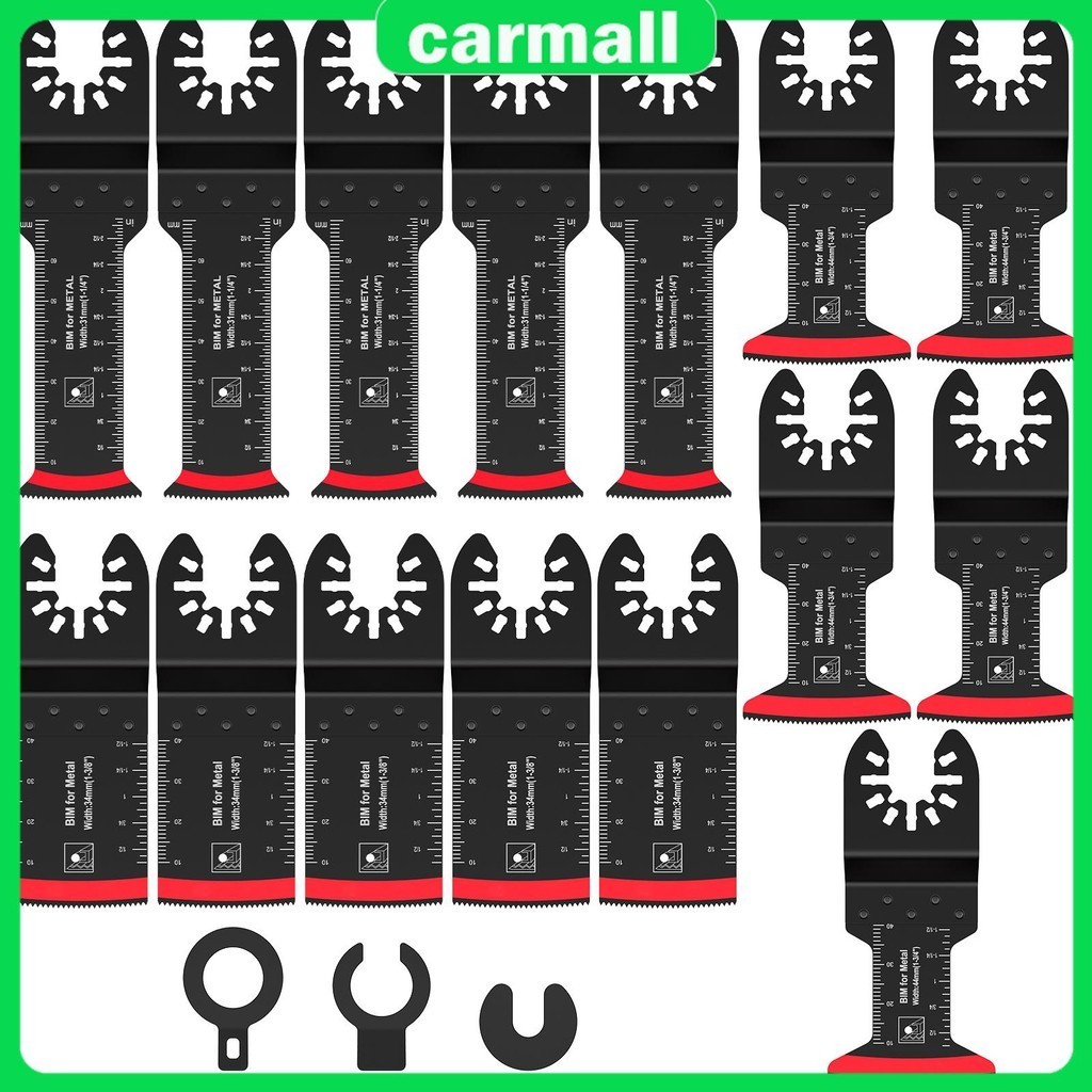 15 ชิ้น Bi-Metal Oscillating ใบเลื่อย Oscillating Multitool ใบมีดตัดไม้ ...