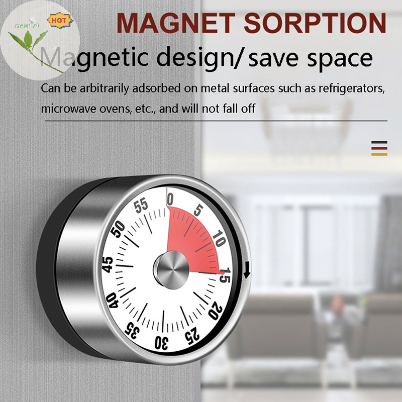 Mud Mechanical Kitchen Timer 60-Mutes Clock Timer พร้อมนาฬิกาปลุกดัง ...