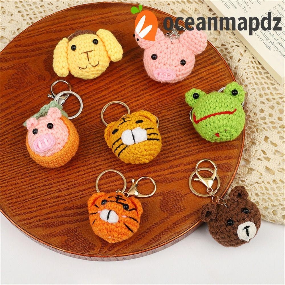 Oceanmapdz ถักพวงกุญแจสัตว์,โครเชต์ Handmade ถักพวงกุญแจ, Creative แกะ Octopus สุนัขช้างน่ารัก ...