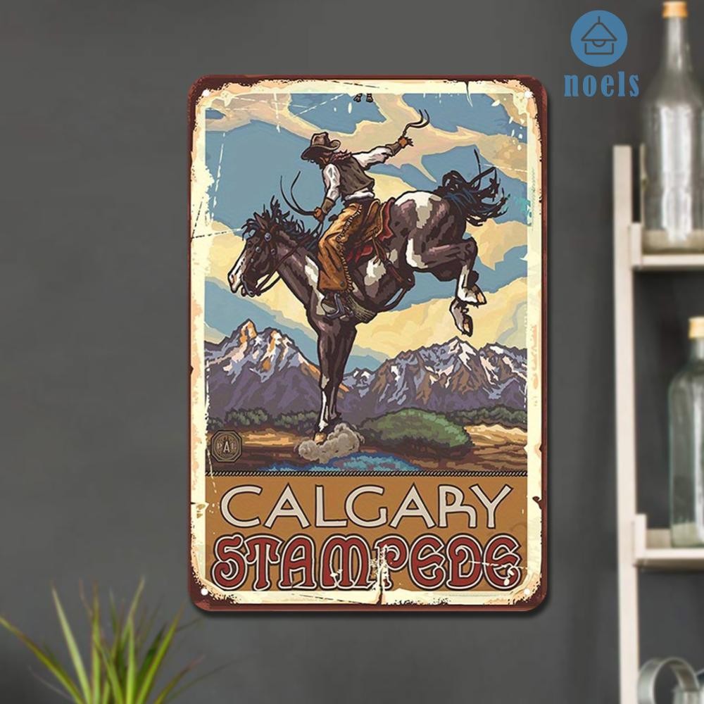 Vintage Metal Cowboy Tin Sign ภาพวาดเหล็กสี่เหลี่ยม Wall Bar Decor30x40 ...