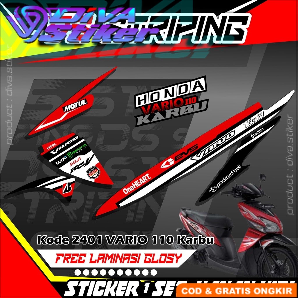 Honda VARIO 110 KARBU สติ๊กเกอร์มอเตอร์ไซค์ COOL DESIGN | Shopee Thailand