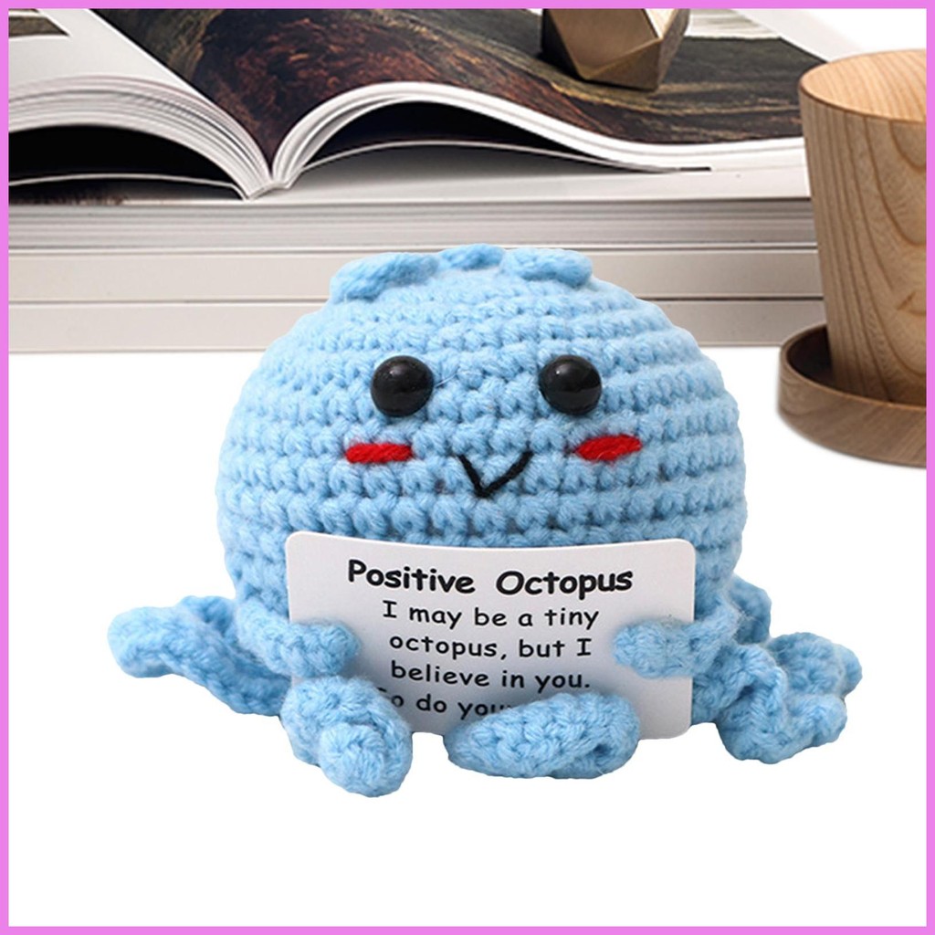 Positive Mental Octopus ถัก Positive Octopus ตุ๊กตา Encouragement การ์ด ...