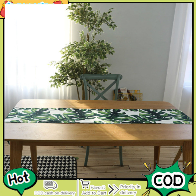 การพิมพ์ดิจิตอลผ้าฝ้ายผ้าลินินใบปาล์ม Monstera Leaf สีเขียว Leaf ...