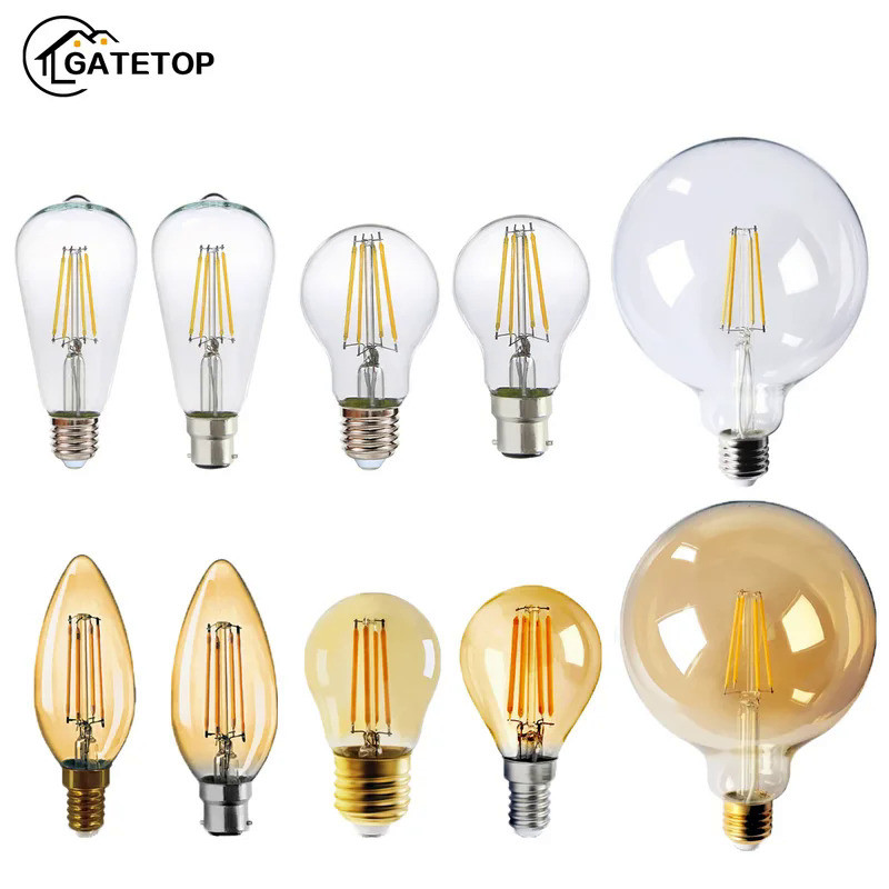 LED Filament Bulb Retro Edison E27 E14 B22 Lamp AC220V Light Bulb C35 ...