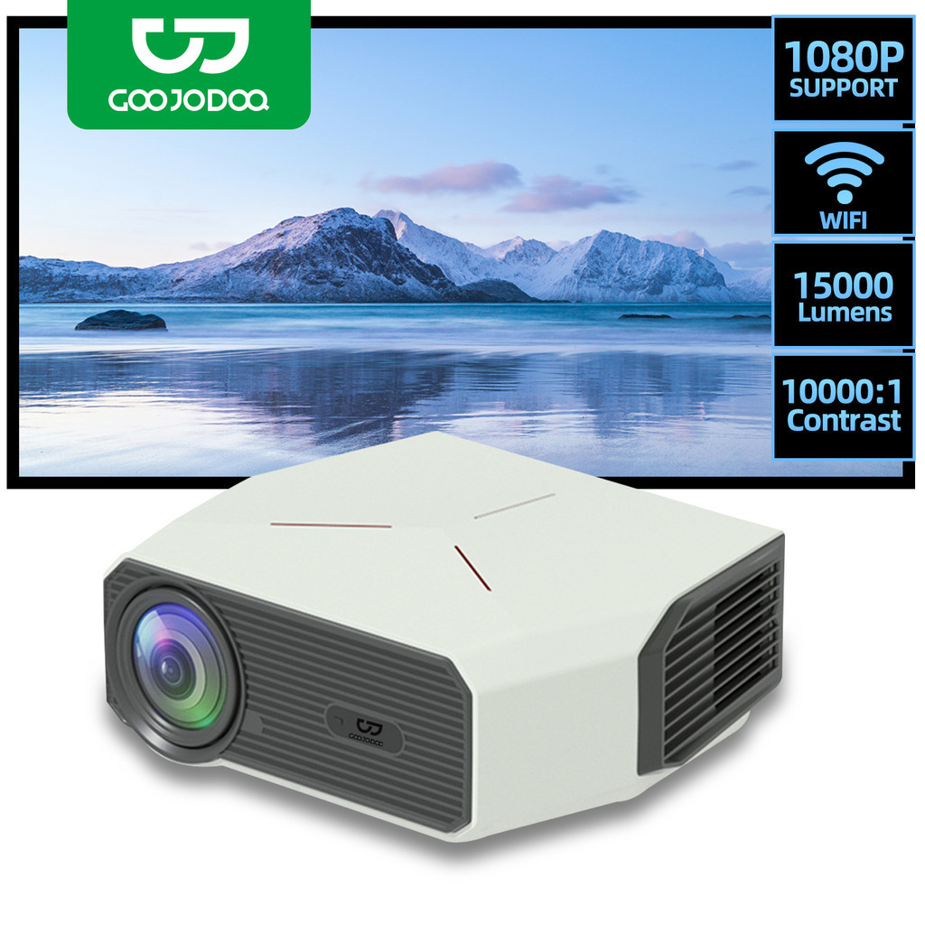 GOOJODOQ 15500LM Mini Projector Supports Android and Smartphones WiFi ...