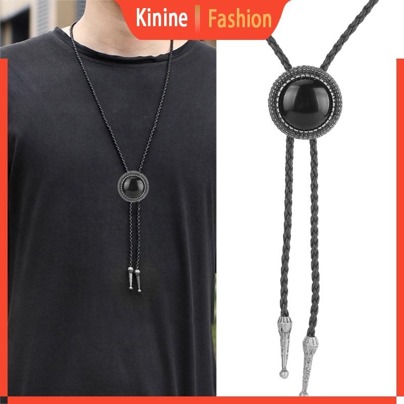 Kin Mens Western Cowboy เชือกถัก Bolo Tie เสื้อคอเนคไทเครื่องประดับ ...