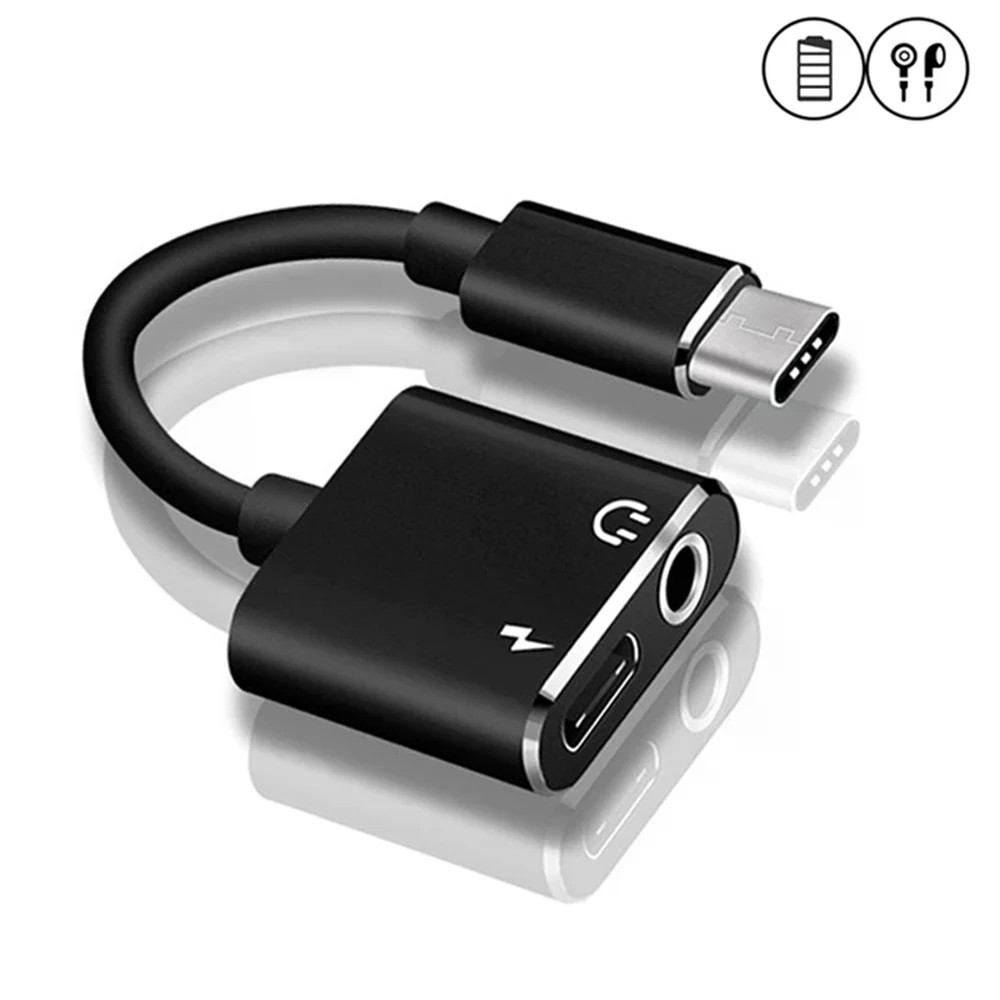 สําหรับสายสัญญาณเสียง USB C Type-C Audio Splitter หูฟังอะแดปเตอร์อะแดปเตอร์ Type C ถึง 3.5 มม. ...
