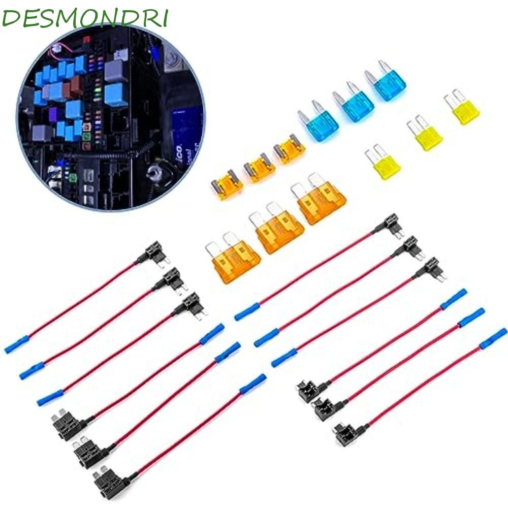 DESMONDRI รถเพิ่มฟิวส์วงจร Tap Kit, อัพเกรด 12V Low Profile Mini Fuse ...