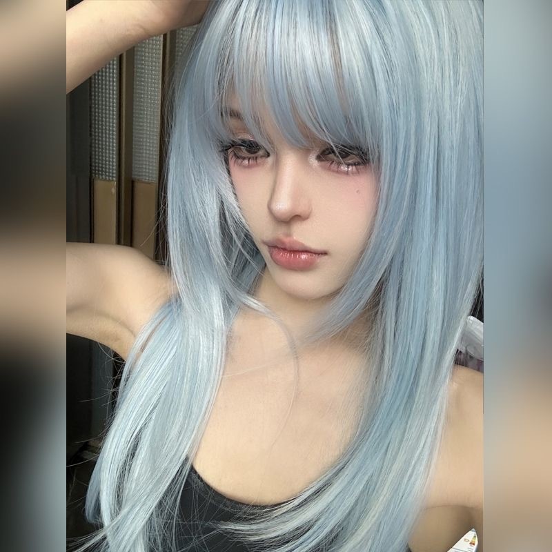 Koni [Angel Ice Blue] GL010 วิกผมหญิงทุกวัน Lolita ผมยาวตรง jk สมจริง ...