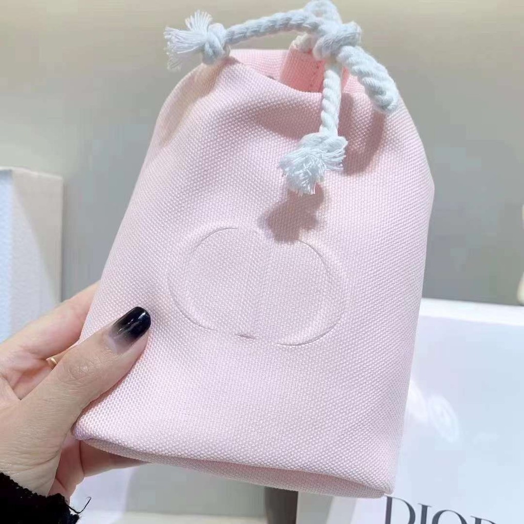 Dior Dior Cosmetic Bag Pink Drawstring Bag Storage Bag กระเป๋าคลัทช์ ...