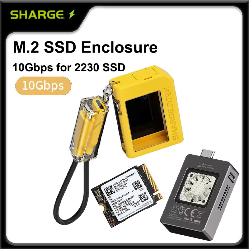 Sharge M2 SSD Enclosure 10Gbps PCIe กรณี USB 3.2 Gen2 เครื่องมืออะแดปเต ...