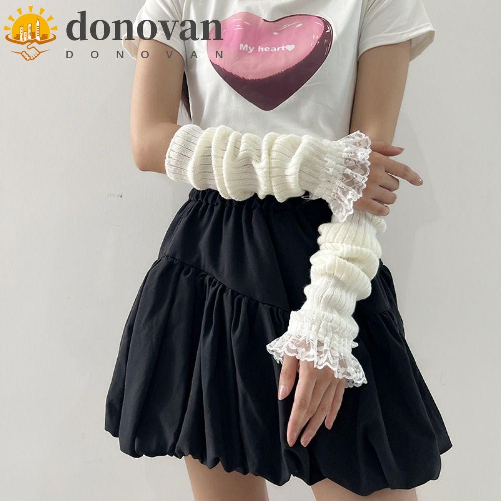Dodonvan Y2K ลูกไม้ Oversleeve, Punk สไตล์ญี่ปุ่น JK Lolita แขน, แฟชั่นคอสเพลย์ Gothic ยาวถักถุง ...