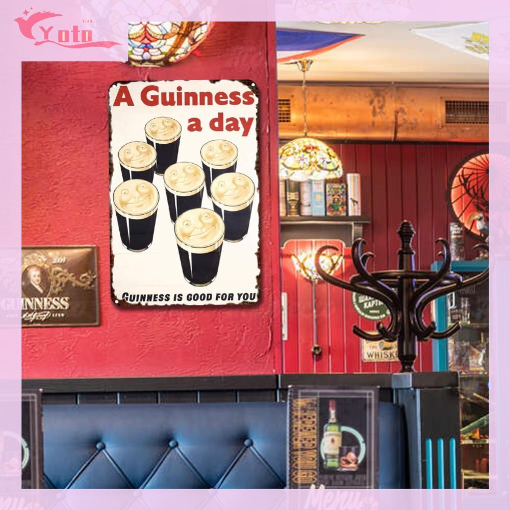 [Yotable.th] Vintage Metal Plate Guinness ภาพวาดเหล็กสี่เหลี่ยม Wall ...
