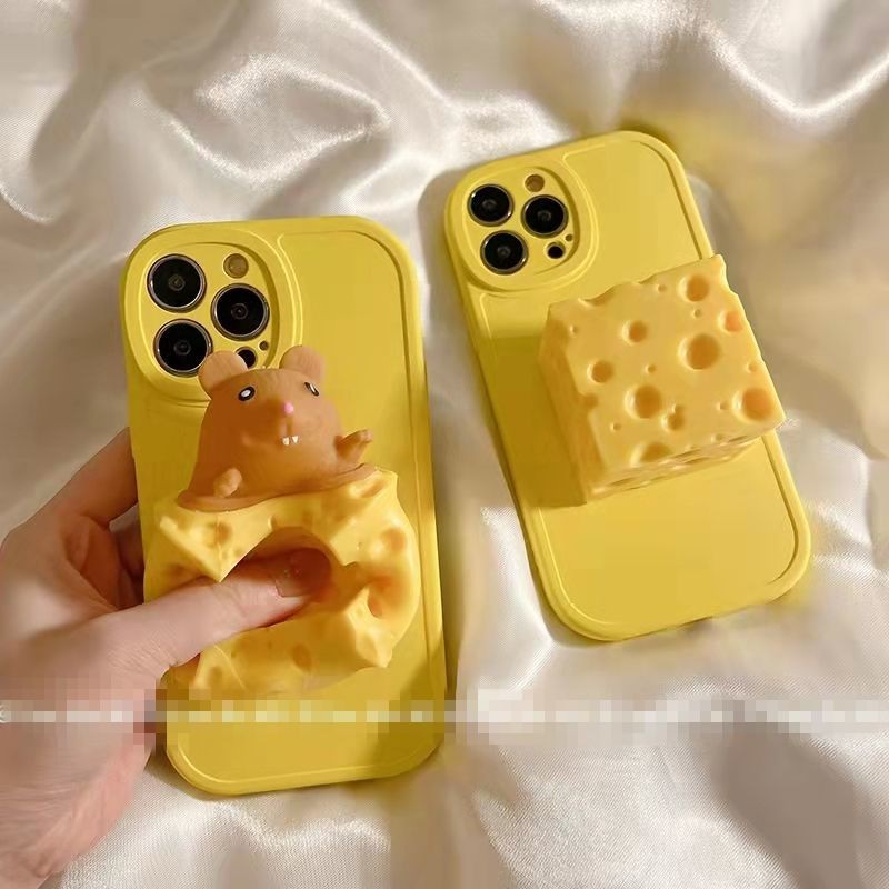 เคสโทรศัพท์ 3D-Cheese บรรเทาความเครียด สำหรับ iPhone 15/14/13/12 ทุก ...