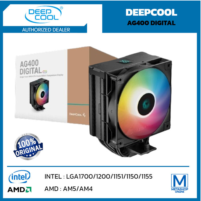 Deepcool AG400 DIGITAL ARGB CPU Cooler พัดลมพัดลมเดี่ยว | Shopee Thailand