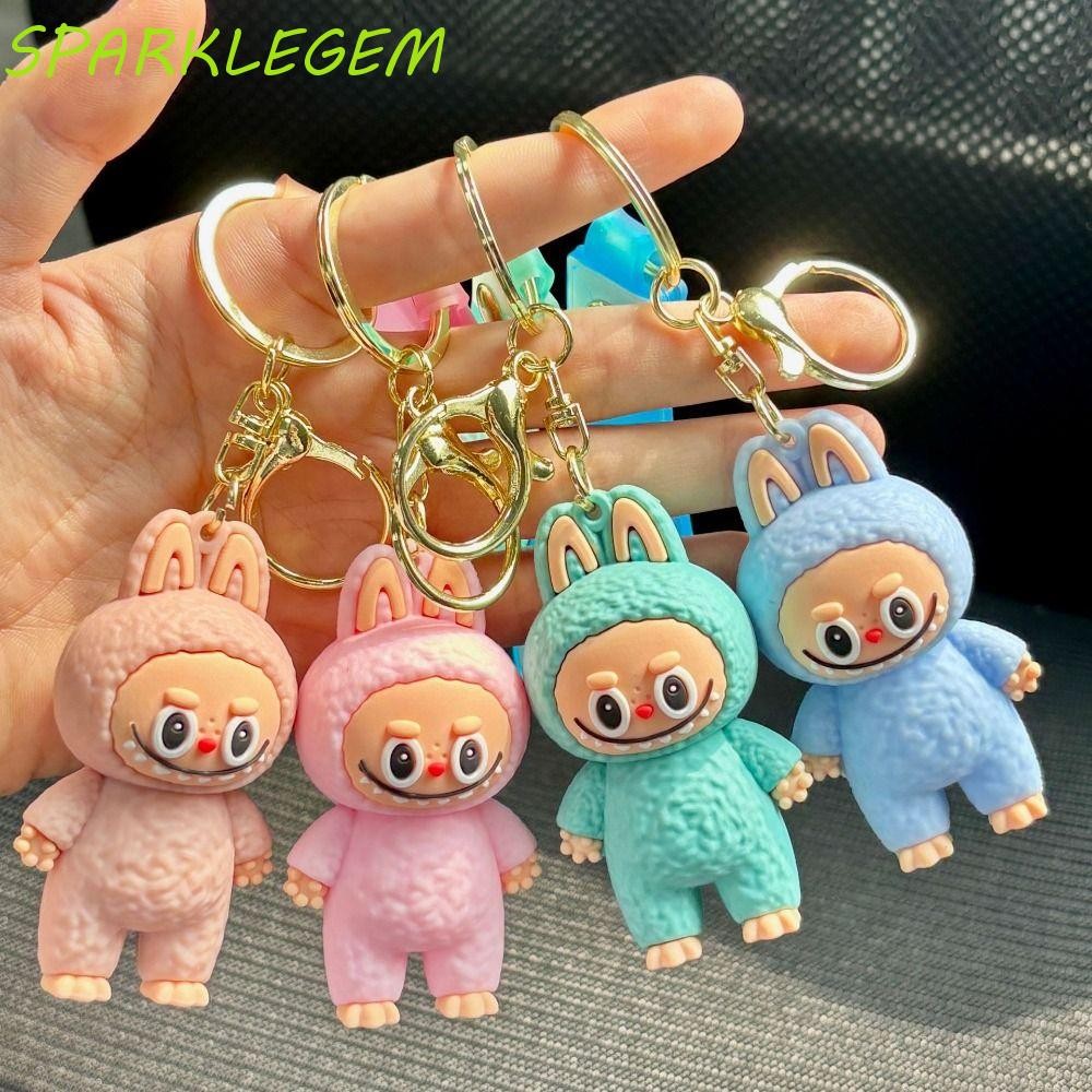 Sparklegem Labubu พวงกุญแจตุ๊กตา,กระเป๋าเป้สะพายหลังCharms Anti-lost ...