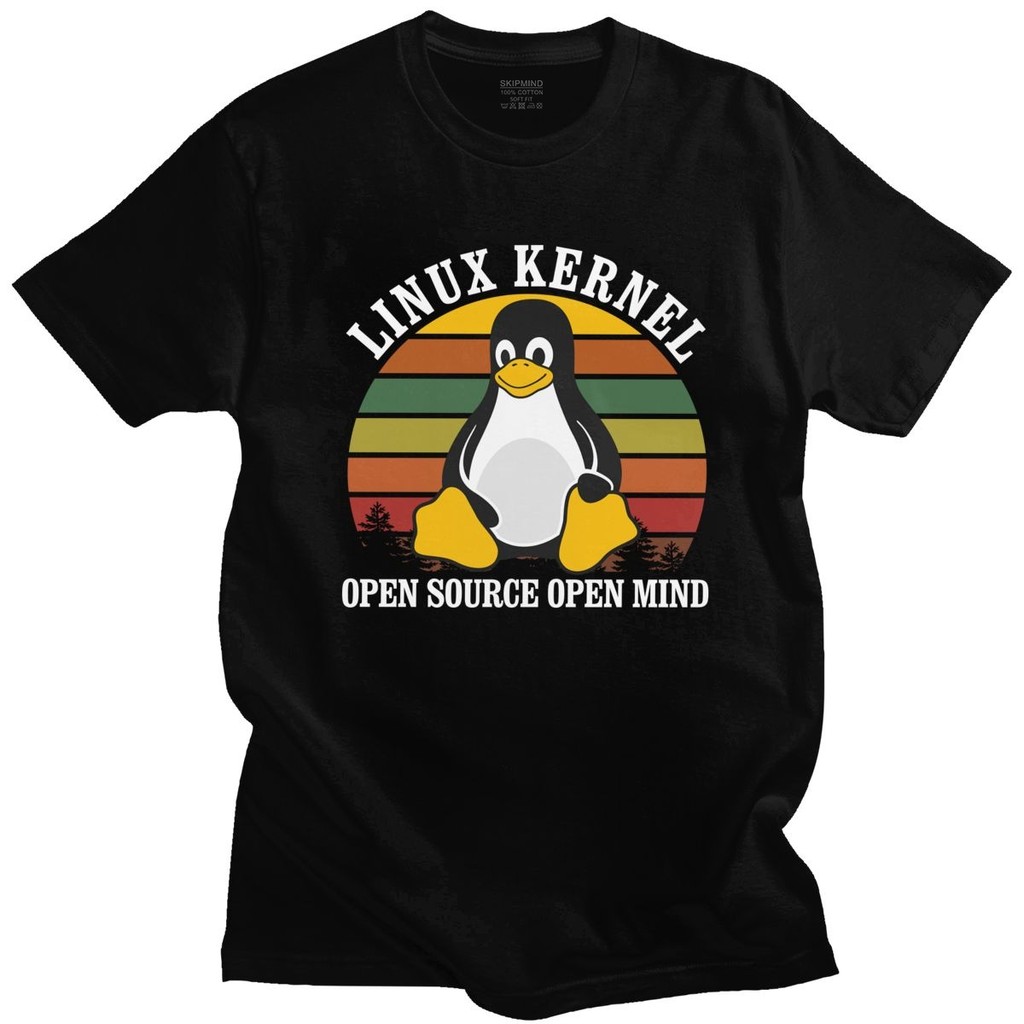 Vintage Linux เปิดแหล่งเปิด Mind T เสื้อผู้ชายผ้าฝ้าย Penguin ...