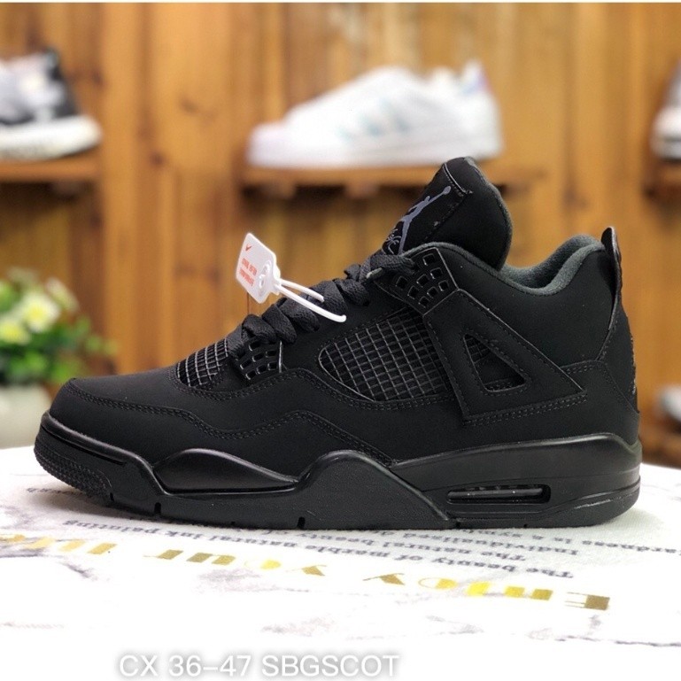 Air Jordan 4 Black Cat รองเท้าบาสเก็ตบอลสำหรับผู้ชายและผู้หญิงรองเท้า ...