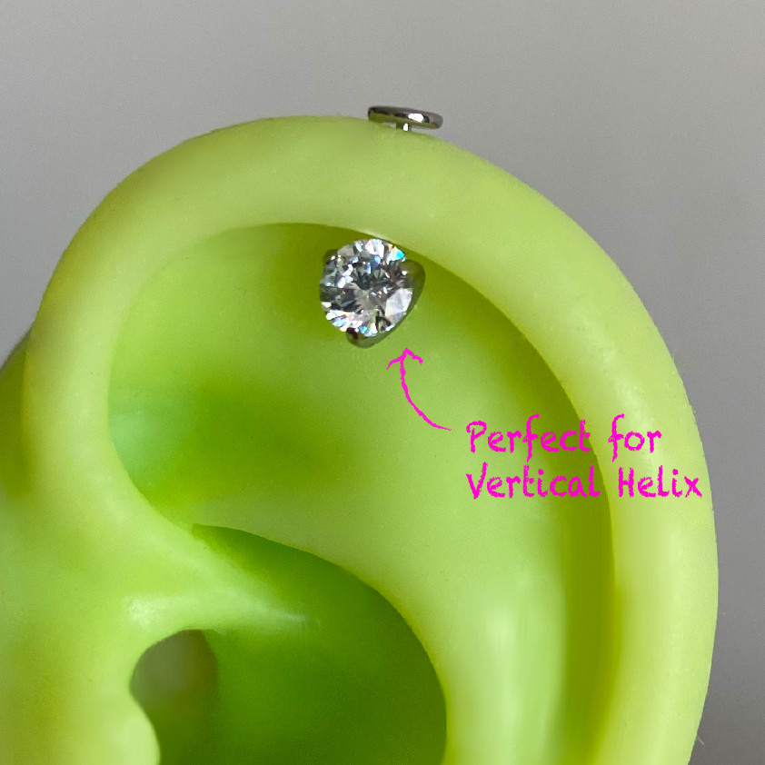 CZ Front-Facing Flatback Titanium Earring (1ชิ้น) | Shopee Thailand