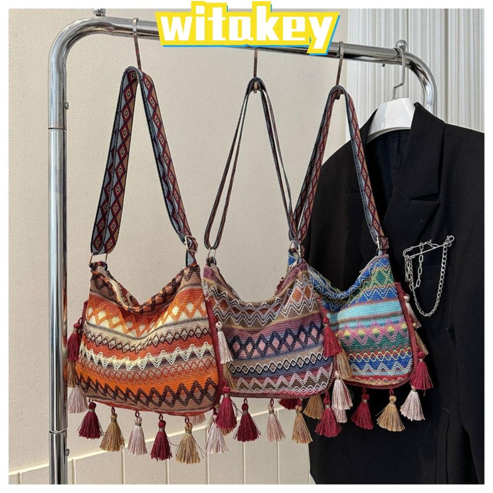 กระเป๋าถือใต้วงแขนและสะพายไหล่ WITAKEY สไตล์ชาติสีทึบ ขนาดใหญ่สำหรับหญิง | Shopee Thailand