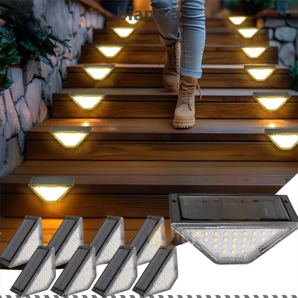 BIANPA LED Step Lamp, Warm Light กันน้ําบันได, Anti-theft ABS Powered ...