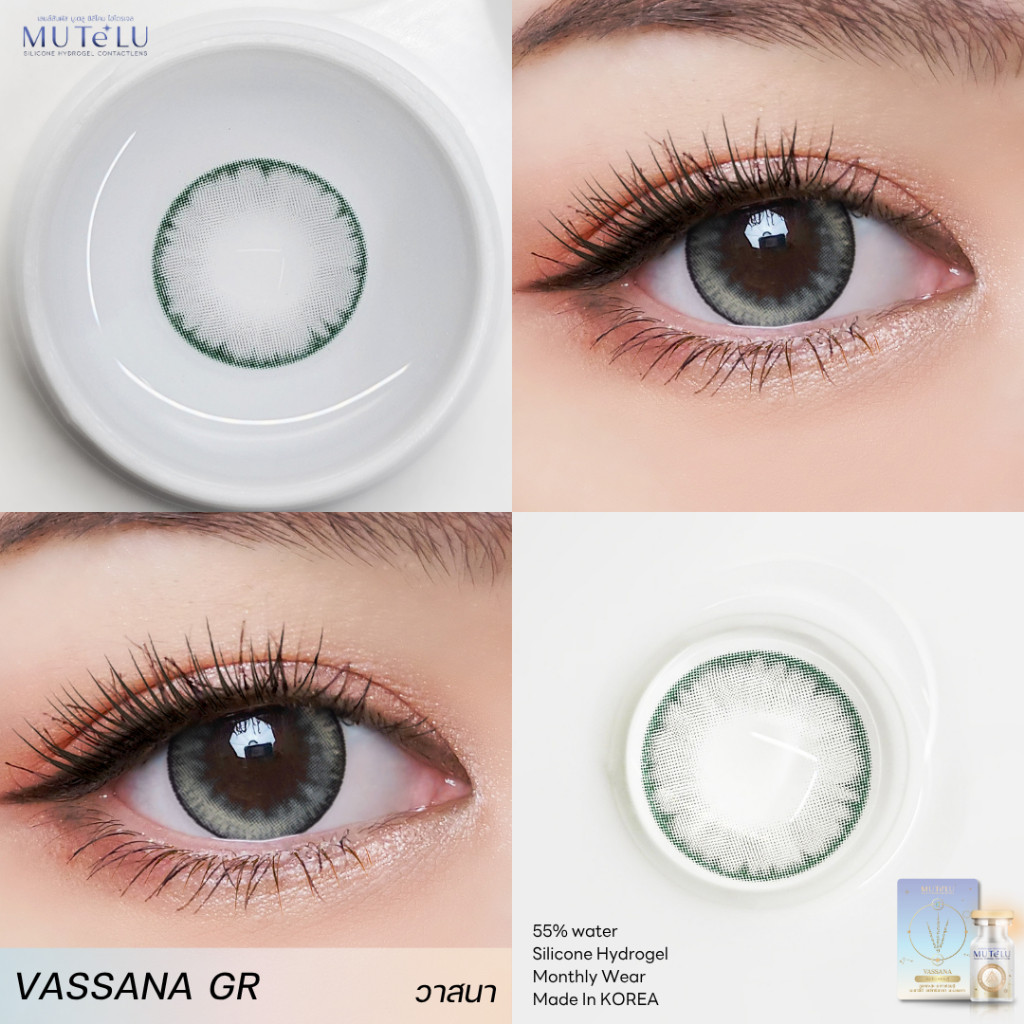 🔥คอนแทคเลนส์ Silicone Hydrogel💗ขนาดบิ๊กอาย💗Vassana (Mutelu) สี : Brown / Gray | Shopee Thailand