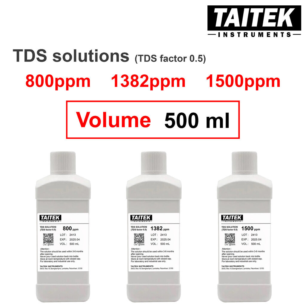 TAITEK น้ำยามาตรฐาน TDS Solution TDS factor 0.5 ค่า 800 1382 1500 ppm ...