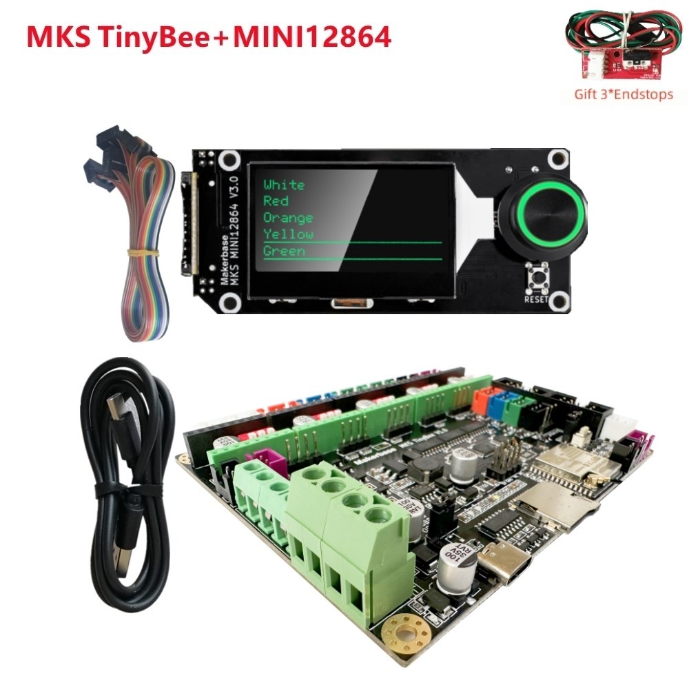 Makerbase 32-bit MKS Tiny Bee 3D printer board controller ESP32 wifi control card MINI12864 V3 ...