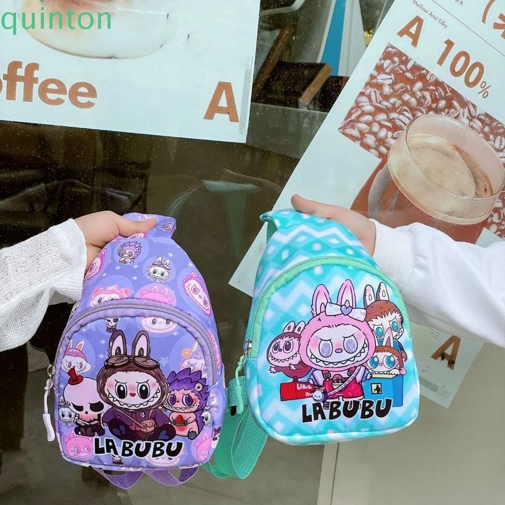 Quinton Labubu กระเป๋าคาดหน้าอก,ไนลอนพิมพ์การ์ตูนเอวกระเป๋า,น่ารัก ...