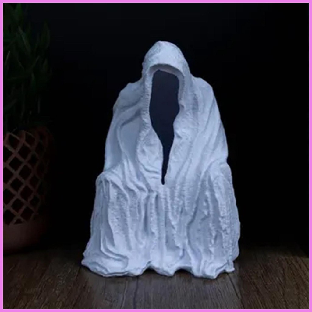 Creeper Reaper รูปปั้นนั่ง White Robe Creepy เรซิ่นฮาโลวีนนั่ง Reaper ...