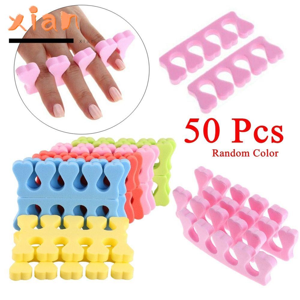 Xianen 50 ชิ้นสีสุ่ม Finger Toe Separator DIY Pedicure Beauty ฟองน้ํา ...