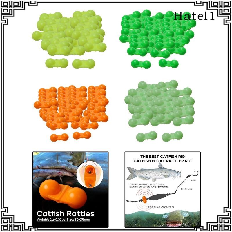 [Hatel] 50 ชิ้นตกปลาคู่ Rattle ลูกปัดปลาดุก Rattles แบบพกพา Bell ลูกปัด ...